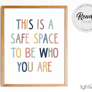 This is a Safe Space Sign, Social Psychology, Therapy Office Decor ...