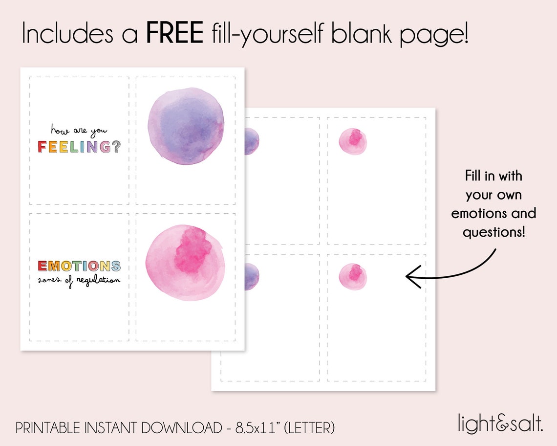 Emotions Flash Cards, Zones of Regulation Cards, Social Emotional ...