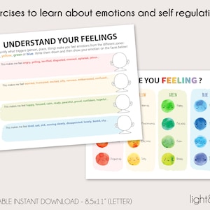 Feelings and Emotions With Coping Skills for Kids, Therapy Worksheets ...