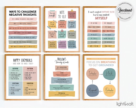 Therapy Bundle Set of 6 Mental Health Poster Therapy Office | Etsy