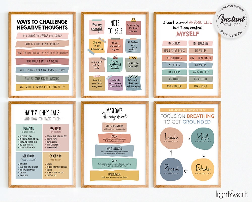 Therapy Bundle Set of 6 Mental Health Poster Therapy Office | Etsy