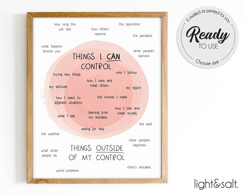 Things I Can Control Poster Mental Health Therapy Counseling - Etsy