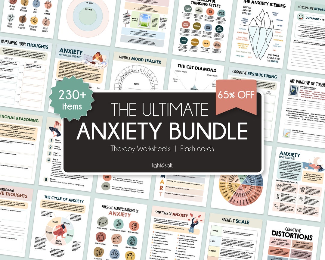 Anxiety Mega Bundle, 65% Off, Psychologist Resources, Therapy ...