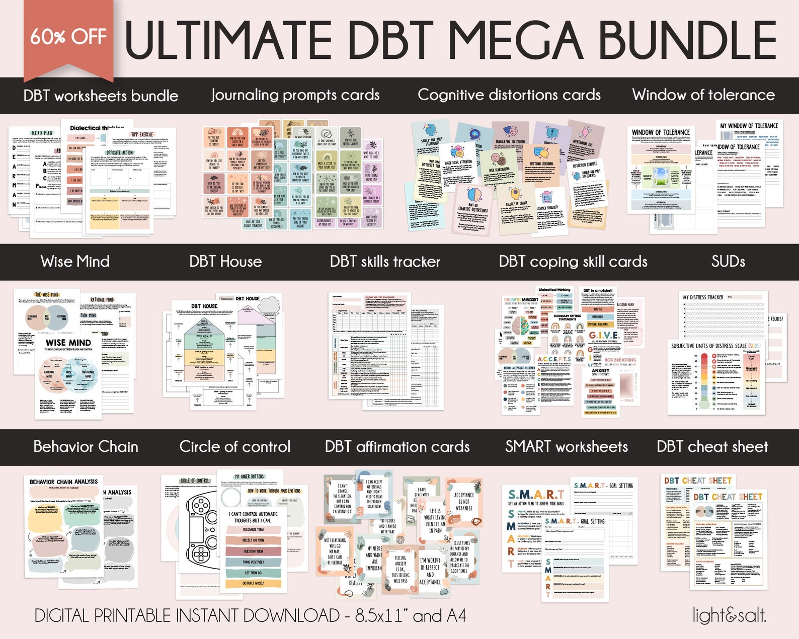 DBT Bundle 60% Off DBT Therapy Social Emotional Learning - Etsy