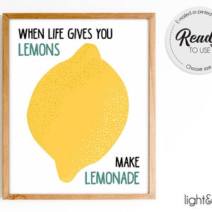 When Life Gives You Lemons Make Lemonade, Growth Mindset Poster, Self ...