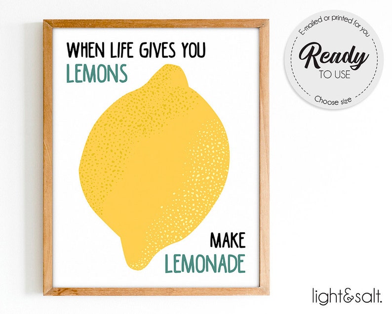 When Life Gives You Lemons Make Lemonade, Growth Mindset Poster, Self ...
