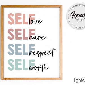 Self Care Poster, Positive Affirmations, Mental Health Poster, Therapy ...