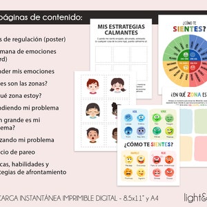 Spanish Emotional Regulation Worksheets, Zonas De Regulación, Social ...