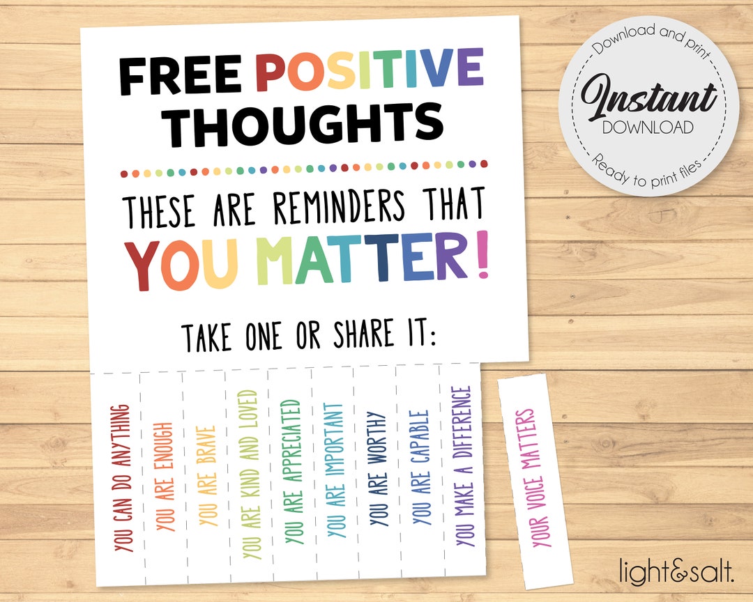Affirmation Tear off Flyer, School Counselor Office Door Sign, Positive ...
