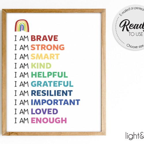 Positive Affirmations for Kids Daily Affirmations Positive - Etsy