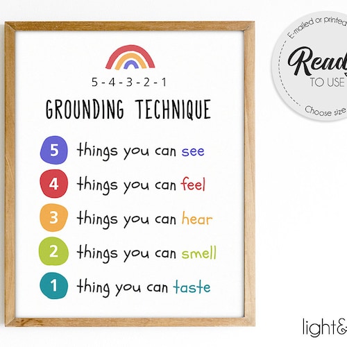 Grounding Technique Poster Mental Health Poster School - Etsy