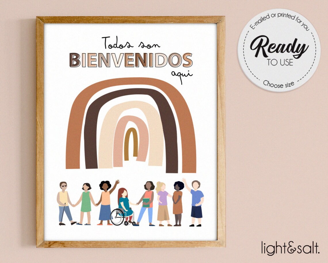 Todos Son Bienvenidos Aqui Igualdad BLM Children Hands All - Etsy