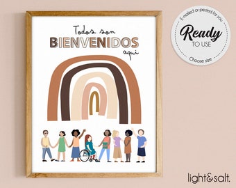 Todos Son Bienvenidos Aqui Igualdad BLM Children Hands All | Etsy