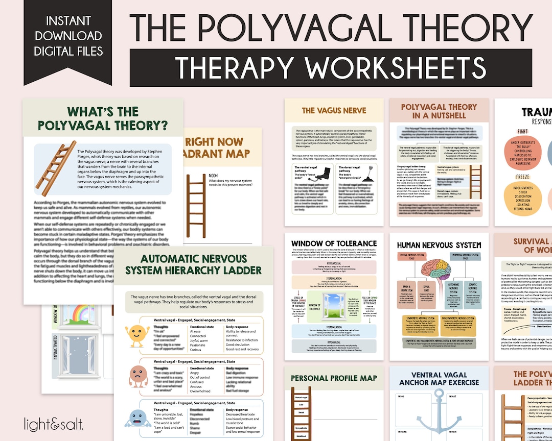 The Polyvagal Theory Worksheets Polyvagal Ladder Nervous - Etsy
