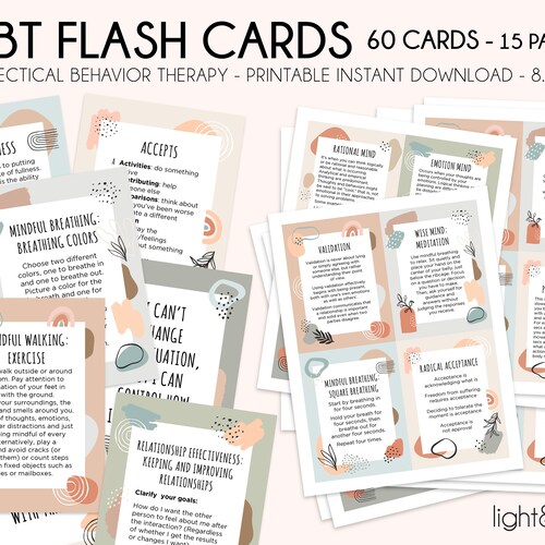 Coping Skills Flash Cards Mental Health Skills CBT/DBT - Etsy