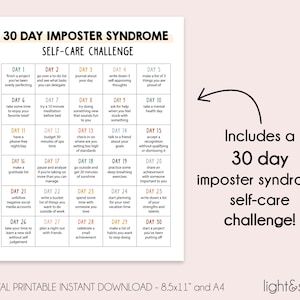 Imposter Syndrome Worksheets, Self Sabotage Workbook, Inner Critic ...