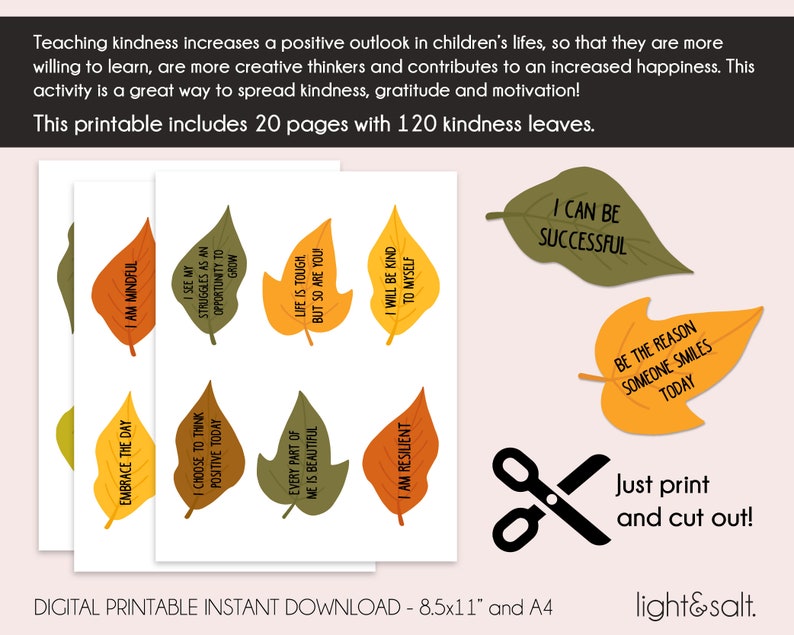 Kindness Leaves Positivity Cards Gratitude Tree - Etsy