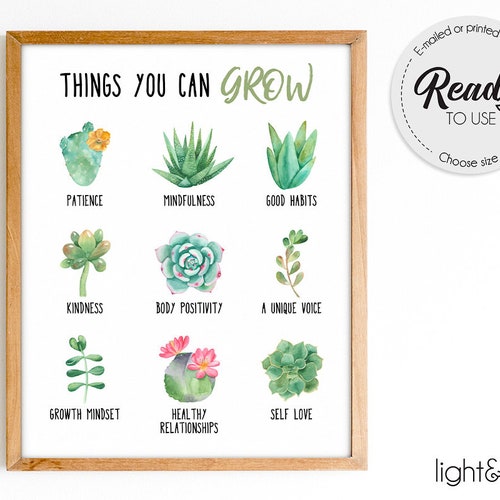 Things You Can Grow Poster Self Growth Printable Mental - Etsy