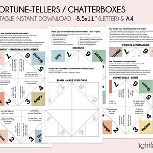 Social Emotional Learning Fortune Teller, Kids Feelings Chatterbox ...