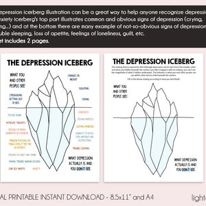 Depression Icerberg, Anxiety Worksheets, Depression, Therapy Worksheets ...
