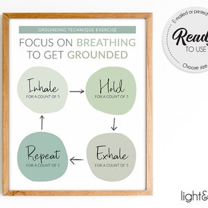 Grounding Technique, Breathing, Wall Art, Help Anxiety, Mental Health ...