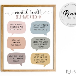 Mental Health Check in Poster Daily Affirmations Poster - Etsy