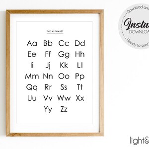 Alphabet Printable, Alphabet Chart, ABC Poster, Homeschool Print ...