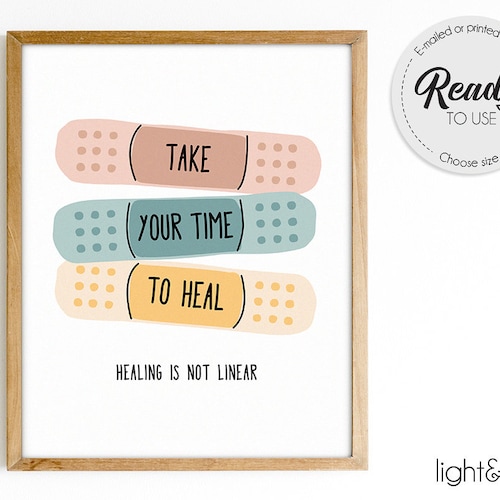 HEALING is NON LINEAR Poster Get Well Soon Self Care - Etsy
