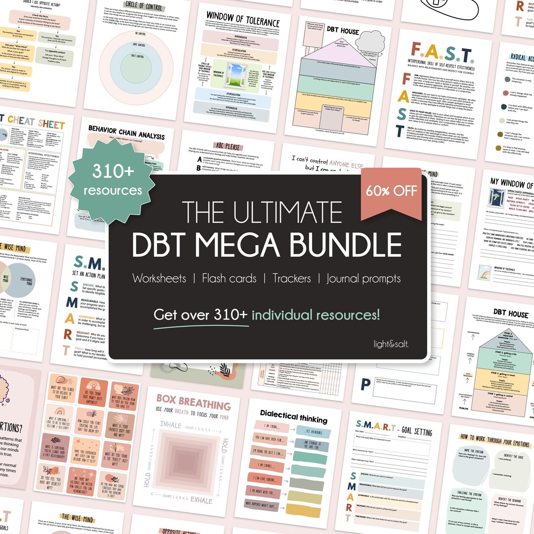 DBT Bundle, 60% Off, DBT Therapy, Social Emotional Learning, Therapy ...