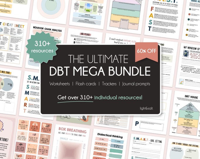 Therapy Worksheets Bundle, Anxiety Worksheets, Inner Critic, Boundaries ...