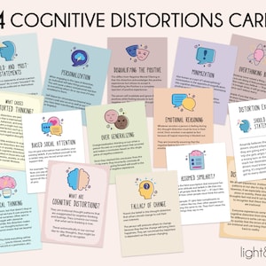 Cognitive Distortion Flashcards, DBT Coping Skill Cards, DBT Cards ...