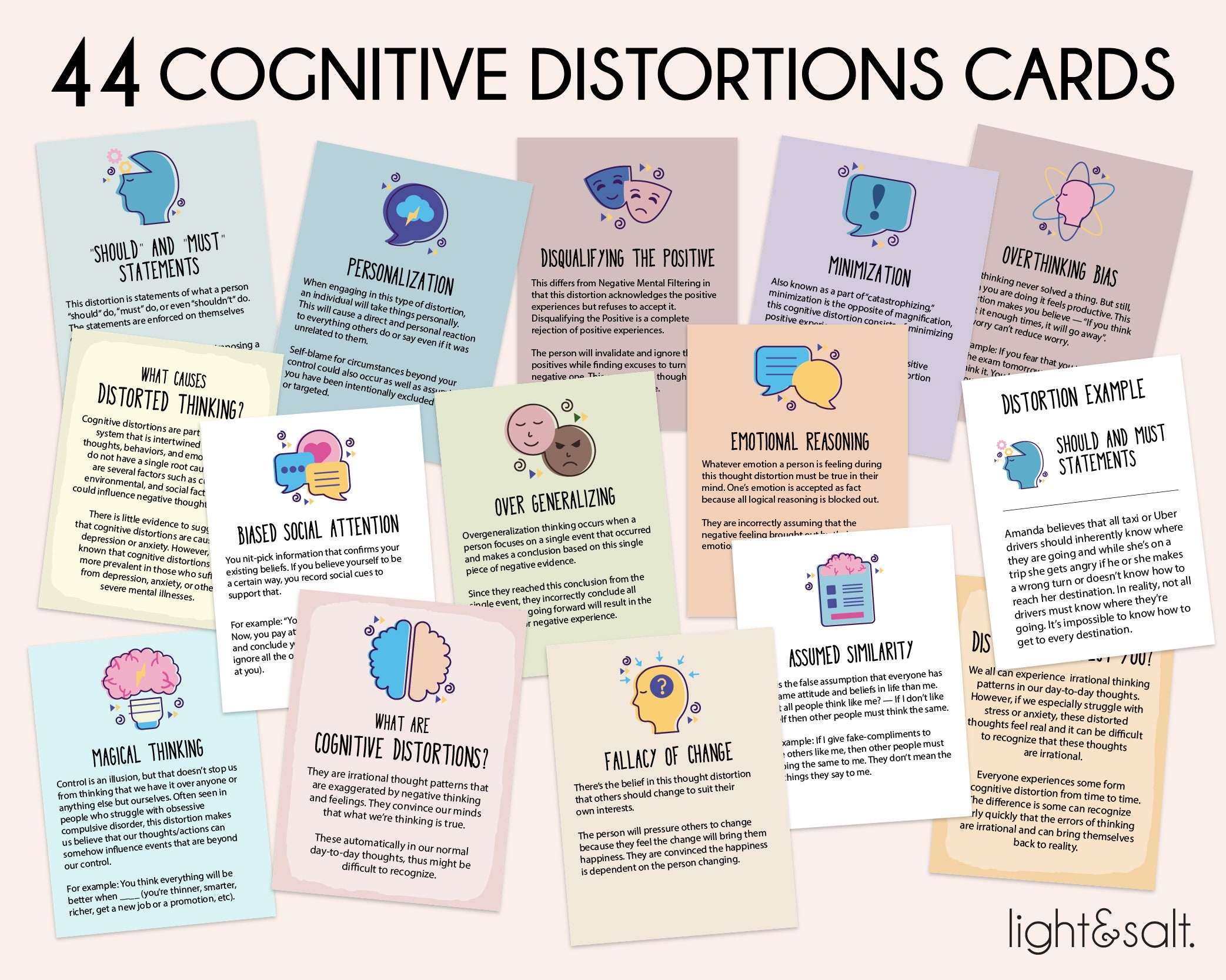 Cognitive Distortion Flashcards DBT Coping Skill Cards DBT - Etsy Australia