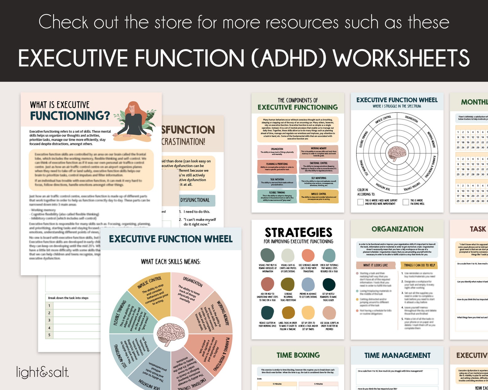 Executive Functioning Wheel, Executive Function Art, ADHD Printable ...