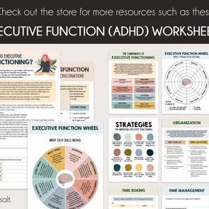 Executive Functioning Wheel, Executive Function Art, ADHD Printable, Mental Health Poster ...