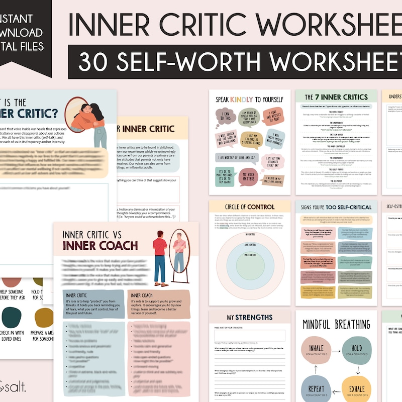 Inner Critic Worksheets - Etsy