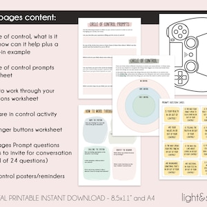 Circle of Control Therapy Worksheets Things I Can Control - Etsy