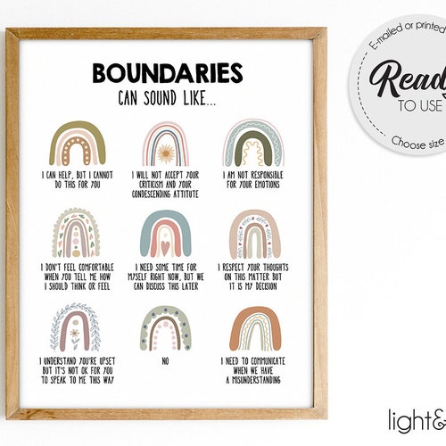 Boundaries Print Mental Health Poster Psychology Art - Etsy