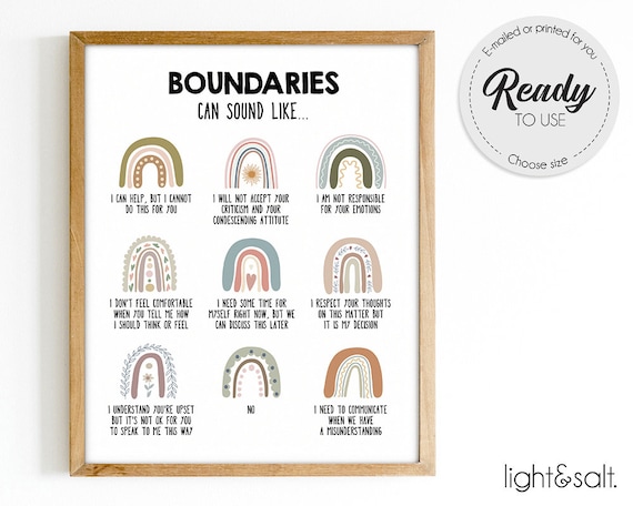 Boundaries Print Mental Health Poster Psychology Art | Etsy