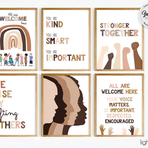 All Are Welcome Classroom Diversity Poster You Are Valued - Etsy