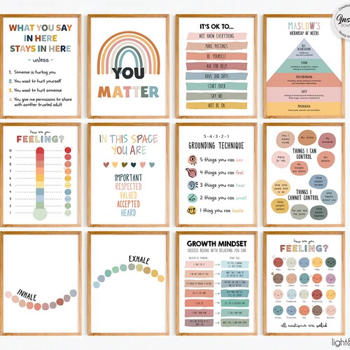 School Counselor Office Decor Set of 12 Mental Health Poster - Etsy