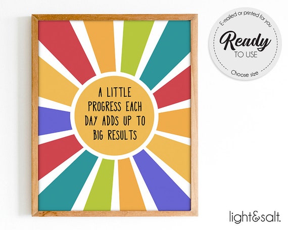 A Little Progress Each Day Adds up to Big Results Growth - Etsy