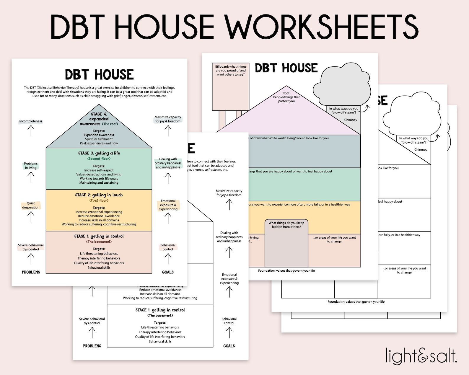 DBT House, Anxiety House Worksheet, DBT Skills, Therapy Worksheets, DBT ...
