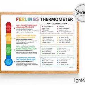 Rainbow Feelings Thermometer, Feelings Poster, Calm Down Corner, Self ...