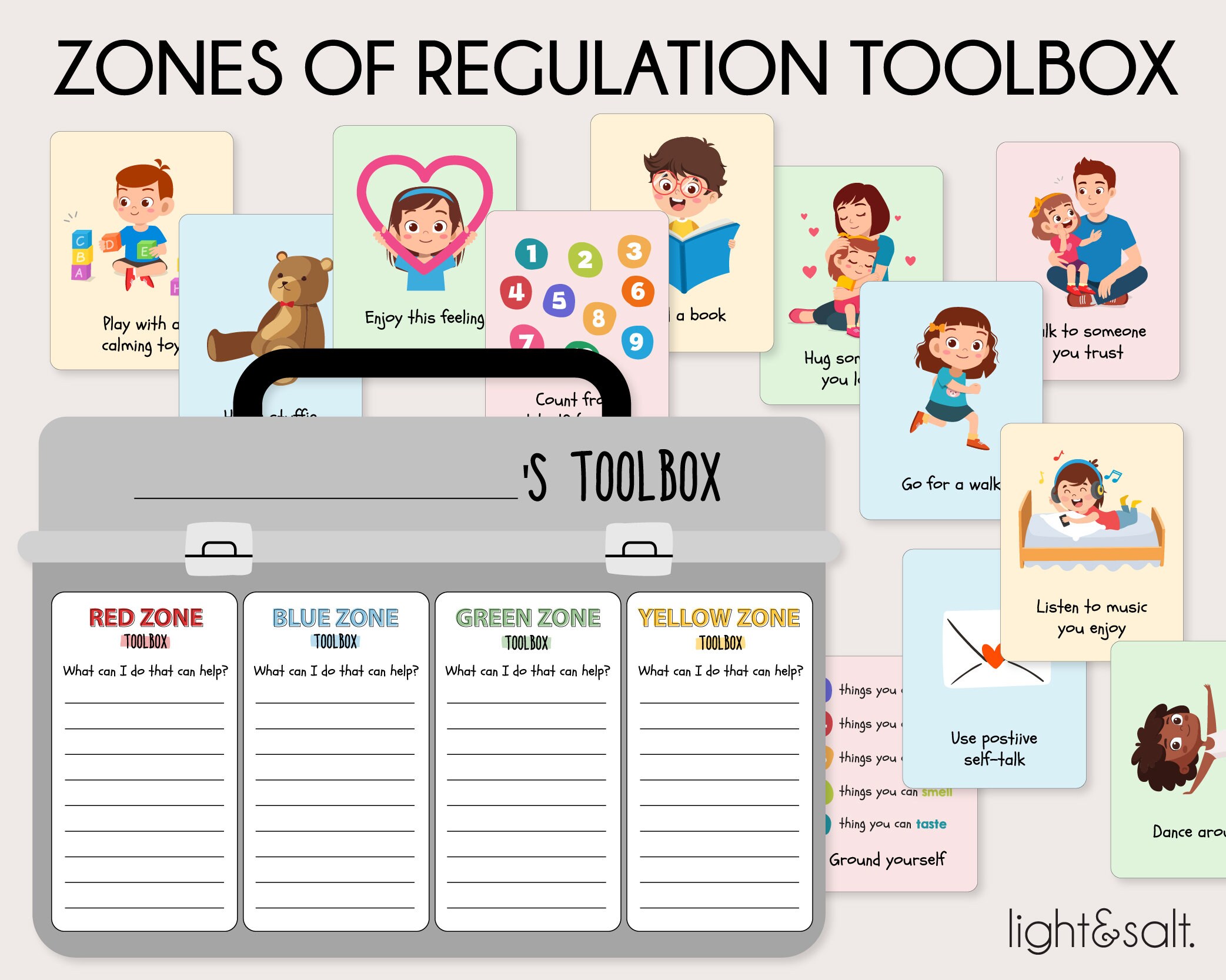 Zones of Regulation Bundle 40% OFF Coping Skills Cards - Etsy Canada
