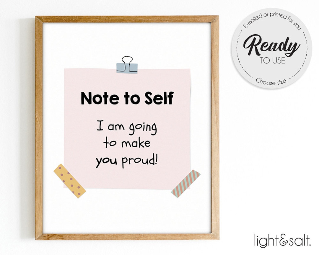 Note to Self Poster, Make You Proud, Therapist Office Decor, Mental ...