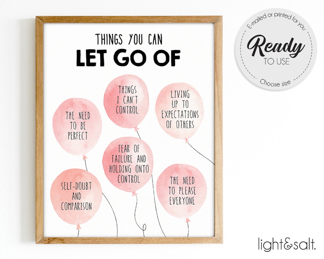 Things to Let Go Of, Mental Health Poster, Note to Self Poster ...