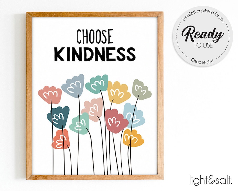 Kindness Poster Choose Kindness Calming Corner Social - Etsy
