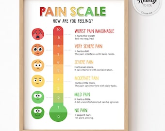 Pain Scale, Zones of Regulation, Feelings Chart Thermometer, Calm Down ...