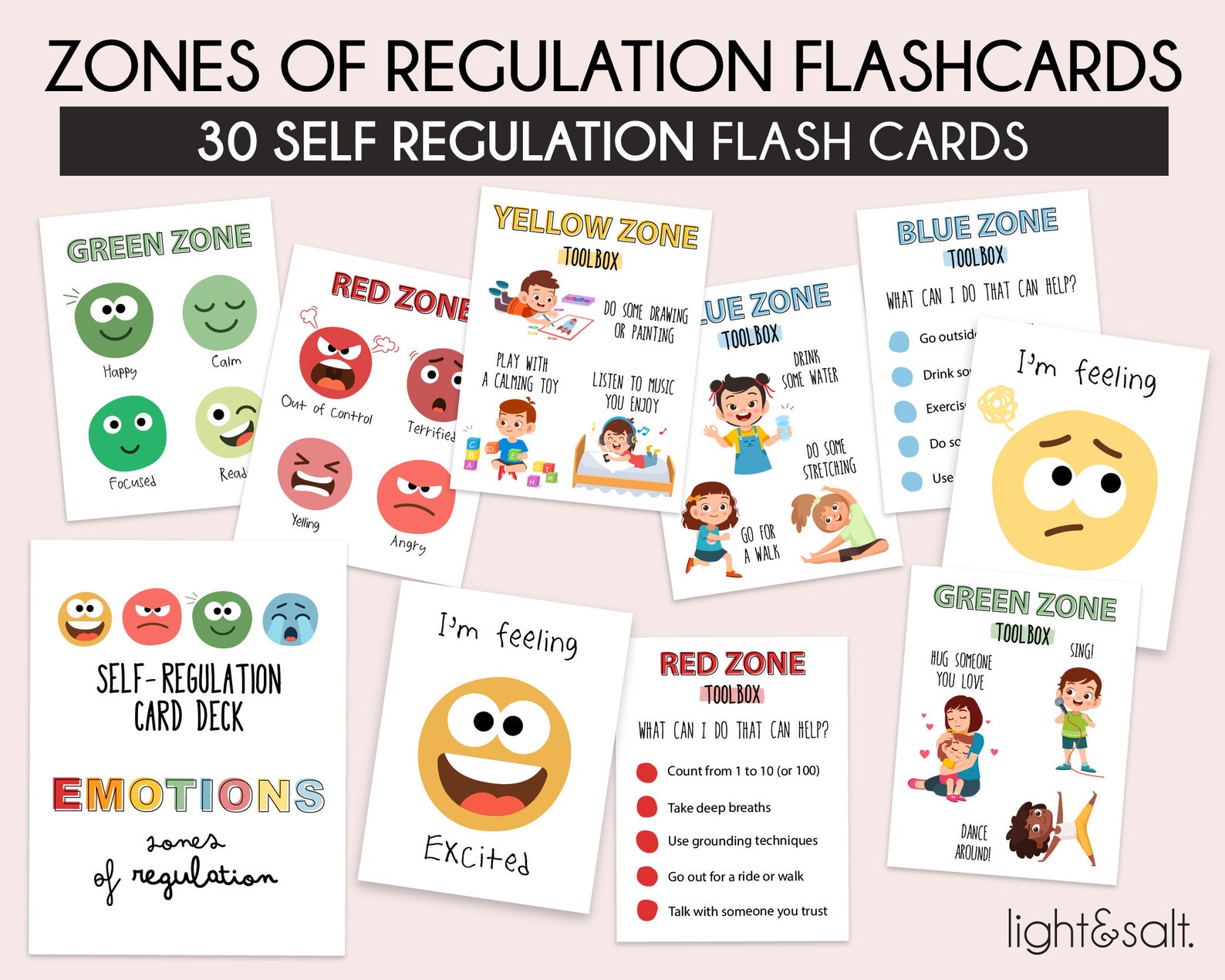Zones of Regulation Coping Skills Cards Self-regulation - Etsy UK