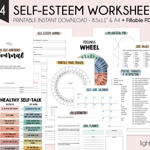 Self Worth Worksheets Bundle, Confidence, Imposter Syndrome, Self Care ...